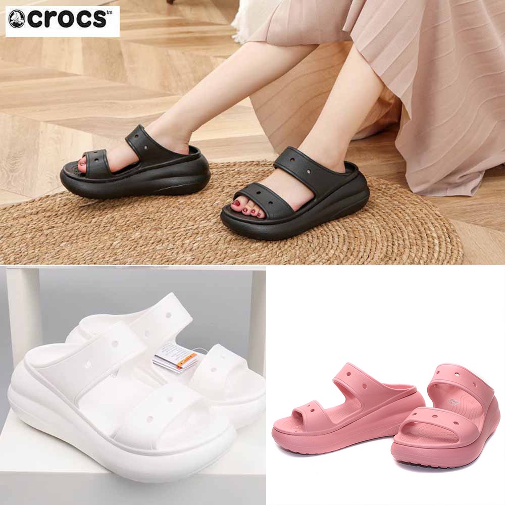 Crocs Classic Bae Clog Sandals Women platform 5cm | Shopee Thailand