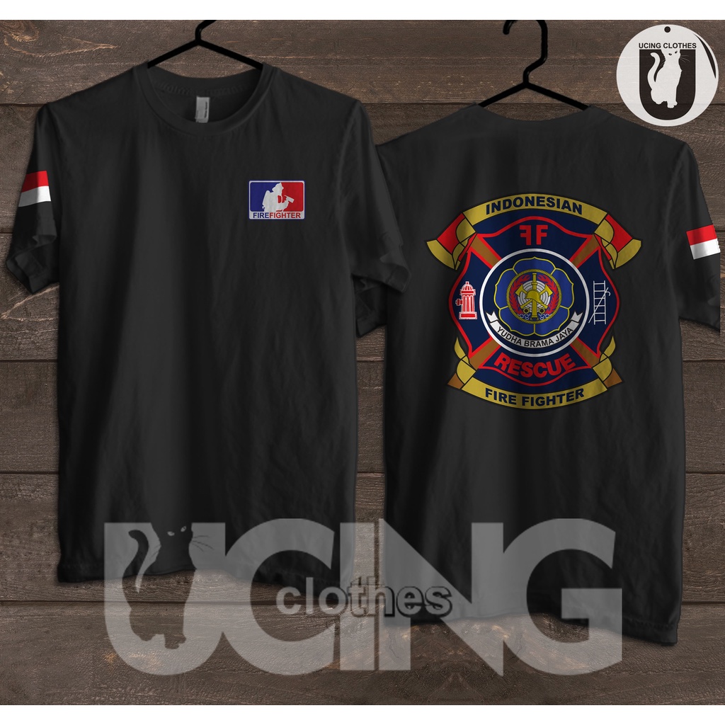 Damkar Inchine Fire Fighter Rescue Firefinger เสื้อยืด Distro เสื้อยืด ...