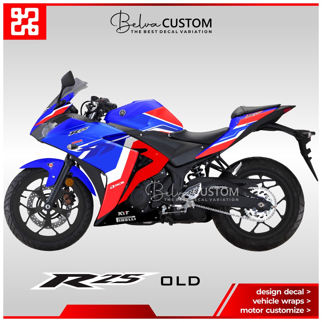 Striping R25 Old Livery HRC Racing Tri Color - Yamaha R25 Motorcycle ...