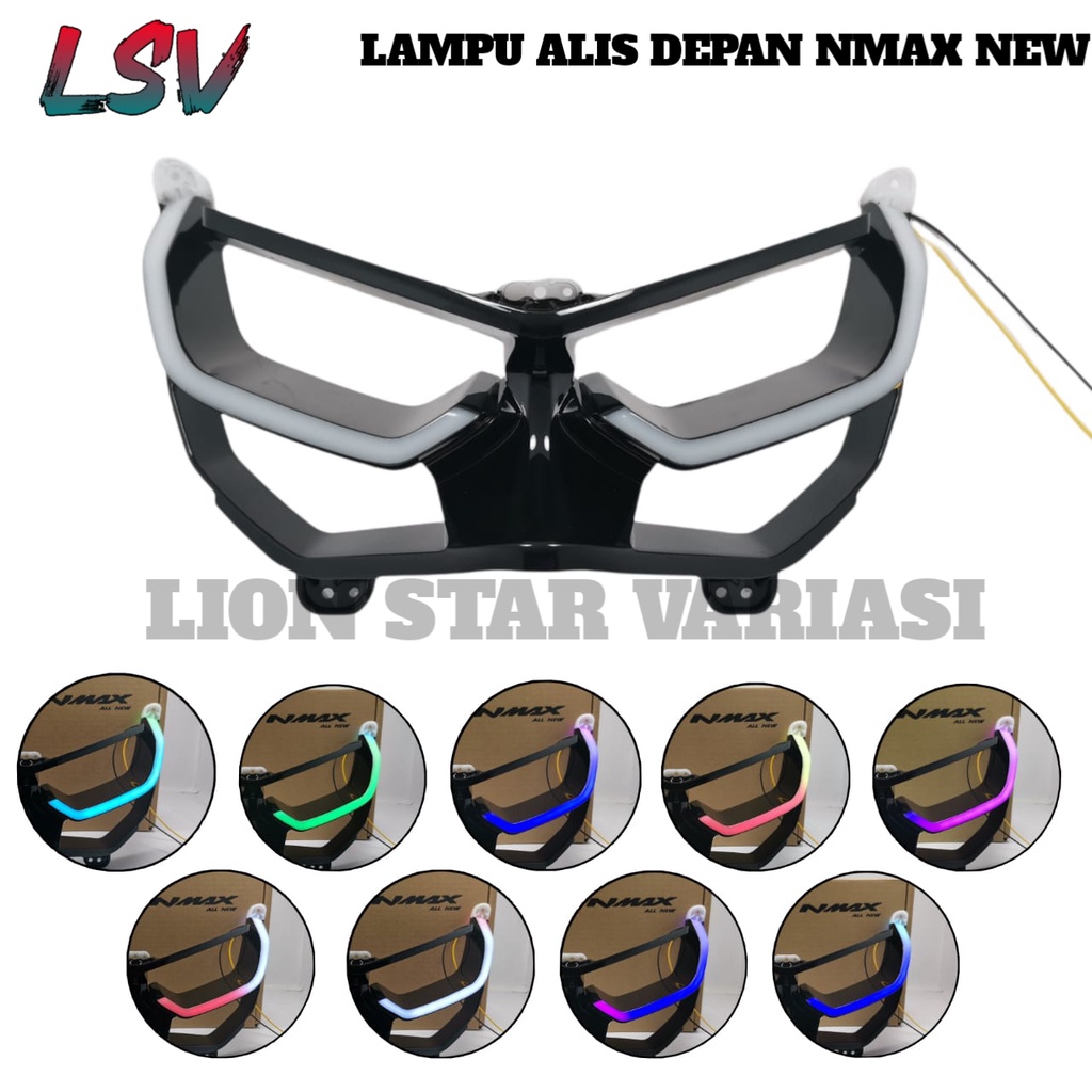 Nmax ใหม่ RGB ด้านหน้า DRL ไฟคิ้ว Plus NMAX คิ้วกรอบ NMAX ด้านหน้าไฟ ...