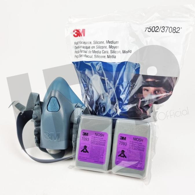 เครื่องช่วยหายใจ 3 เมตร 7502 และตัวกรองฝุ่นละออง 3M 7093 P100 | Shopee Thailand