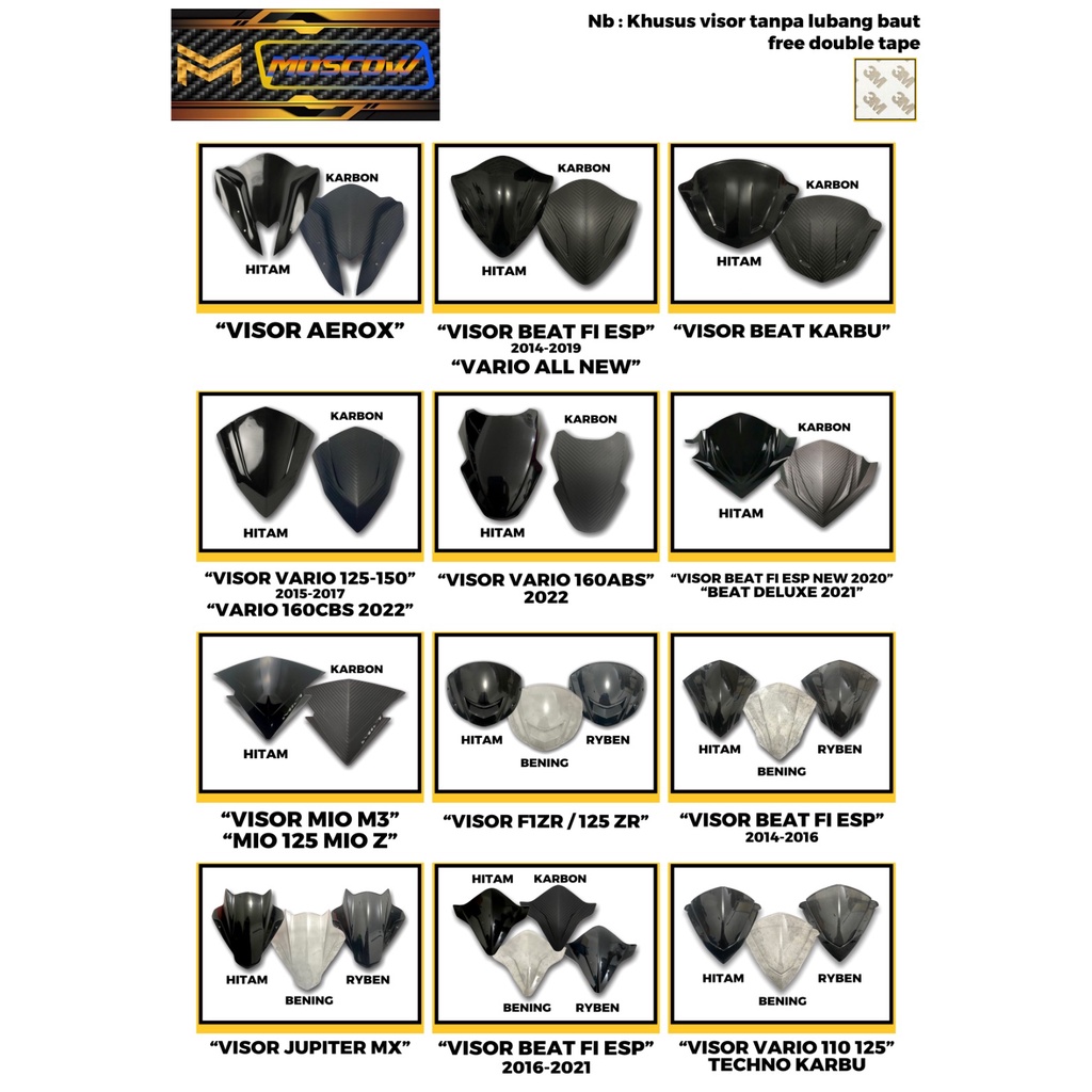 WINDSHIELD VISOR + ADHESIVE GLUE PNP SERIES MOSCOW ORI BEAT FI ESP ...