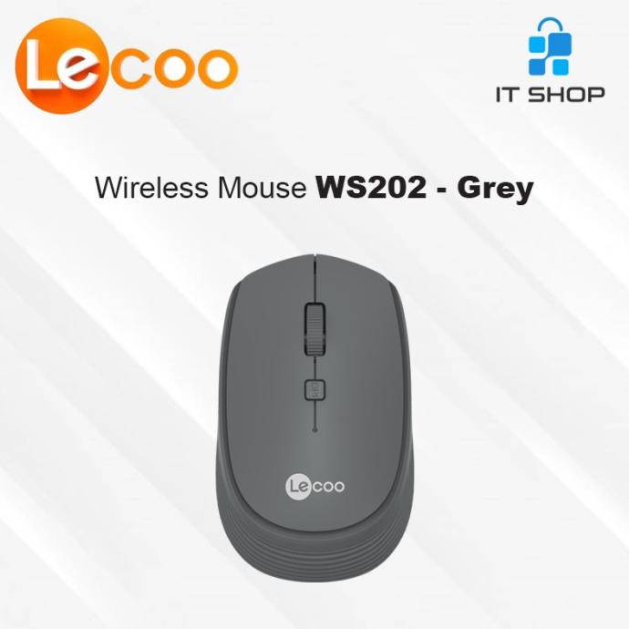 Lecoo เมาส์ออปติคอลไร้สาย WS202 สีเทา | Shopee Thailand