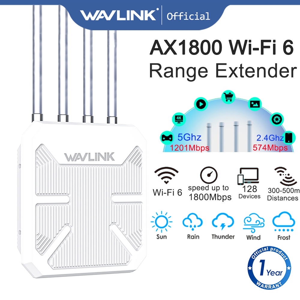 Wavlink WIFI 6 AX1800M Dual Band 2.4G&5Ghz Booster ตัวขยายสัญญาณ WIFI ...