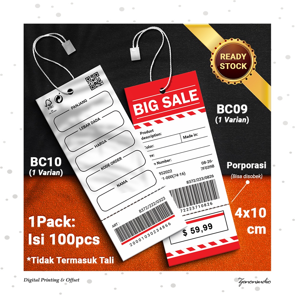 Barcode Hangtag Price Brand Import Korea Japan (Uk Large) | Shopee Thailand
