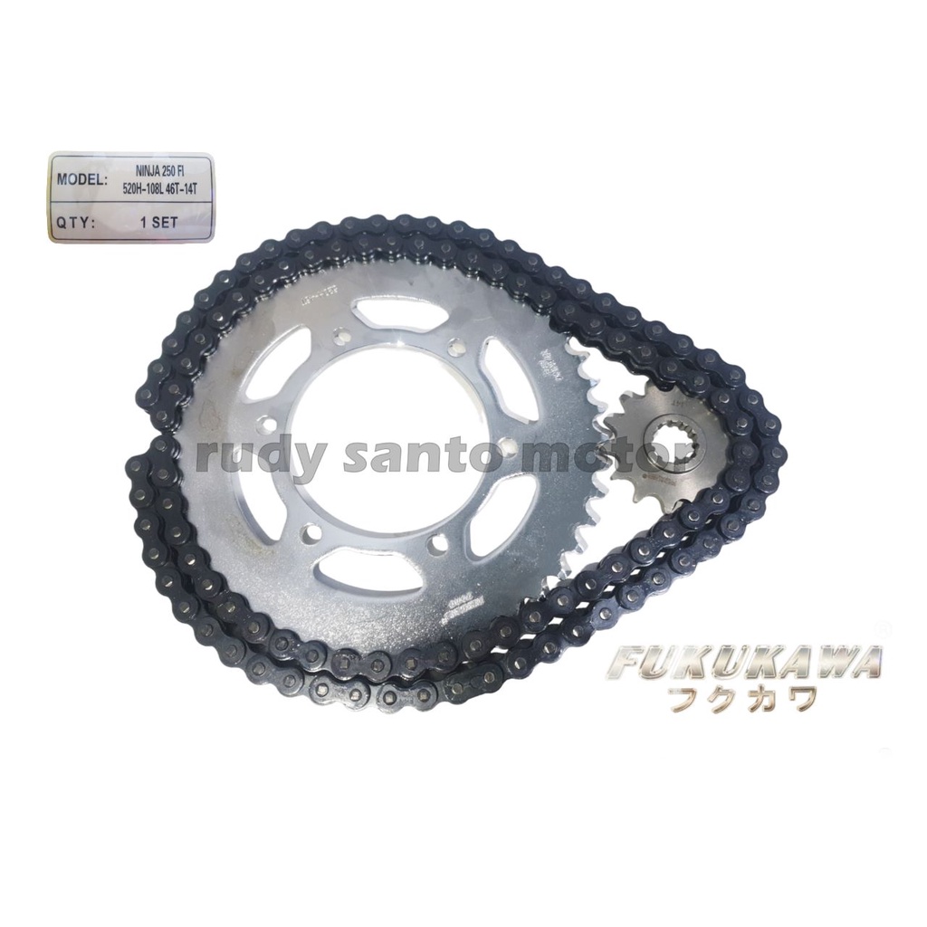 ชุดเกียร ์ Chainkit Ninja Chain Gear 250 Fi 46t-14t Fukukawa | Shopee ...