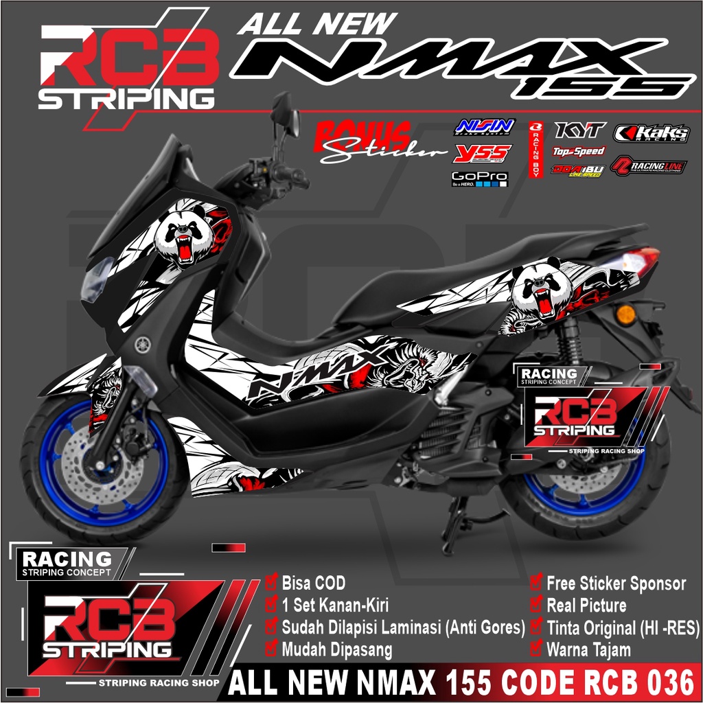 สติกเกอร์ติดตัวถังมอเตอร์ nmax ใหม่ 2020 สําหรับ yamaha nmax 155 new ...