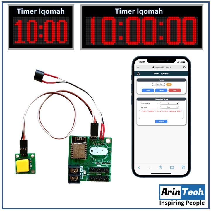 Tombol Iqomah Timer Controller ปุ่มคู่มือ Wifi แผง P10 | Shopee Thailand