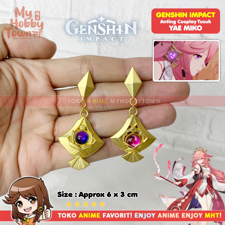 ต่างหู Genshin Impact Inazuma Electro Yae Miko Vision | Shopee Thailand