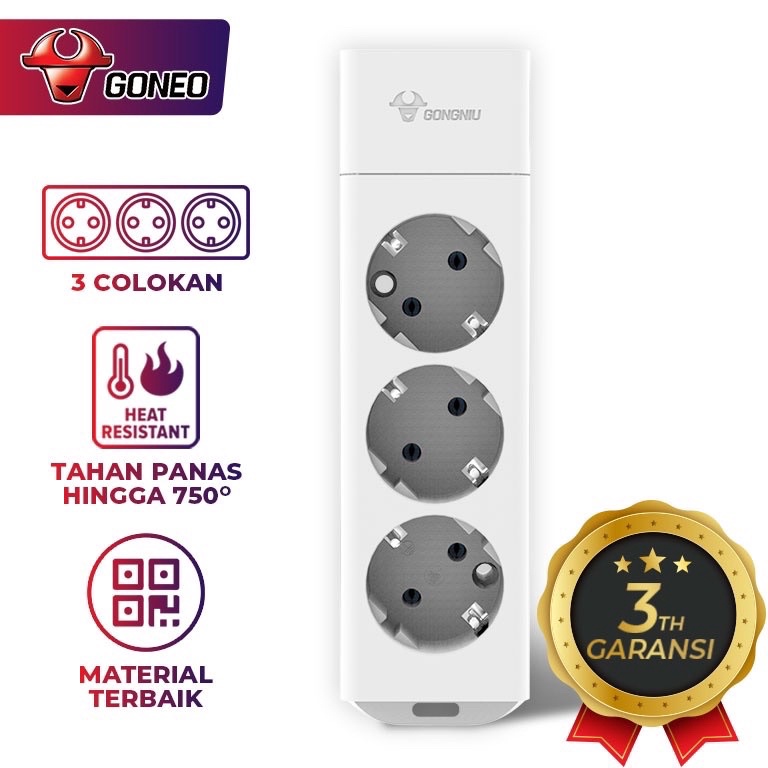 สุดยอด. Gongniu GONEO G103 ปลั๊กซ็อกเก็ตไร้สาย 3 หลุม ทนความร้อน รับประกัน 3 ปี ของแท้ MAB ...