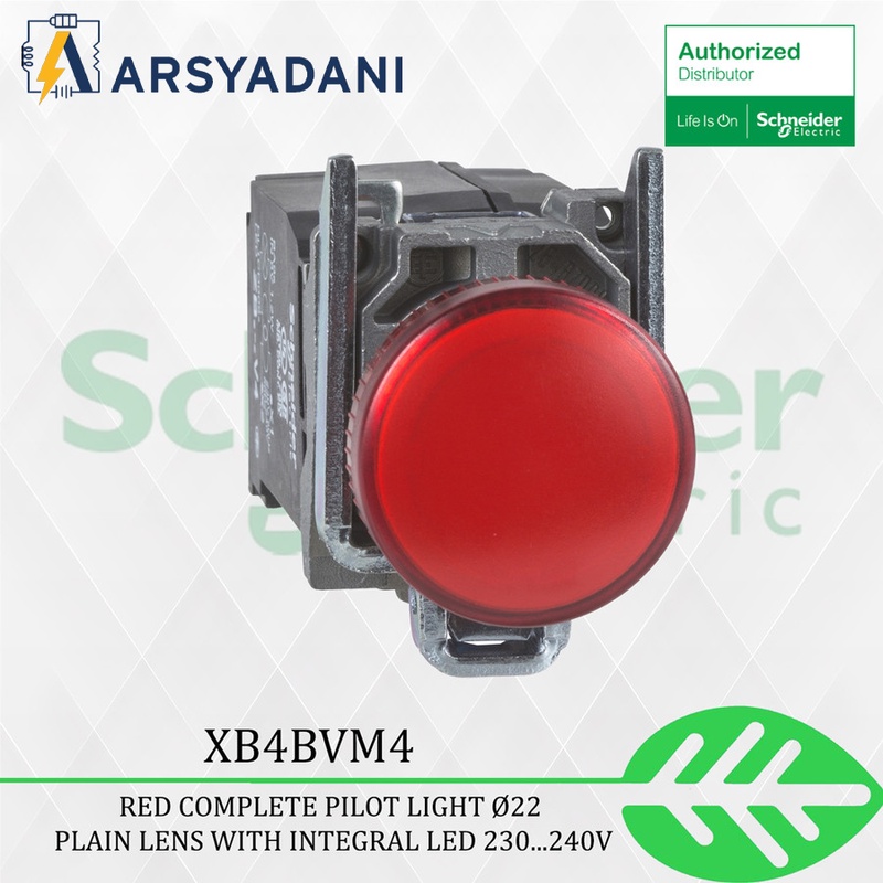 Xb4bvm4 - ไฟนักบินครบสีแดง Schneider Ø22 เลนส์ธรรมดาพร้อม LED | Shopee ...