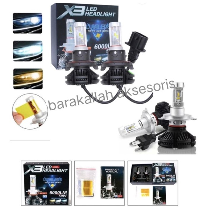 ไฟหน้ารถยนต์ LED X3 Lexus RX 270 H11 H4 H7 HB3 คุณภาพดี 3 สี | Shopee Thailand