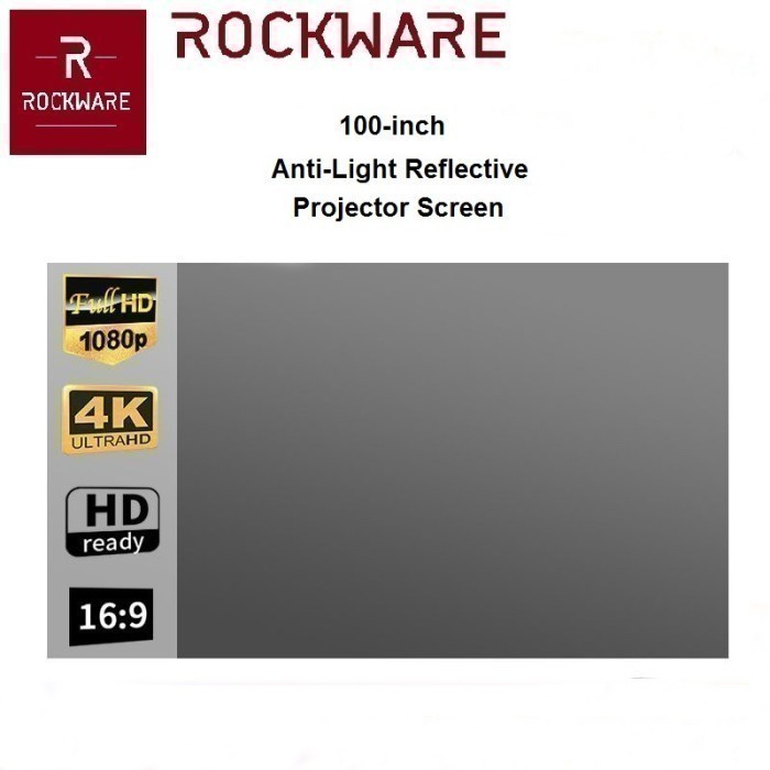 Rockware หน้าจอโปรเจคเตอร์ สะท้อนแสง ป้องกันแสง ขนาด 100 นิ้ว | Shopee Thailand
