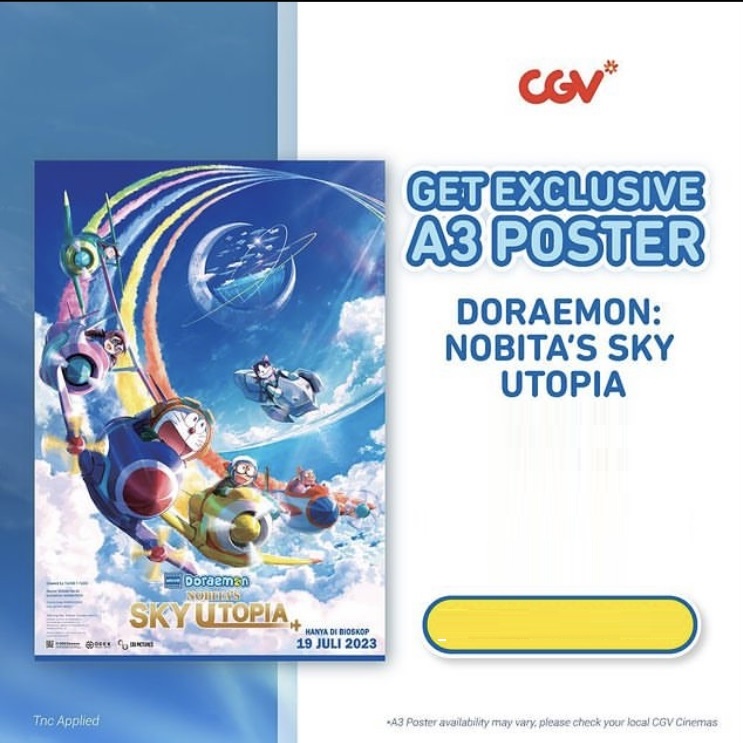 โปสเตอร์ Doraemon: Nobita's Sky Utopia x CGV Official A3 | Shopee Thailand