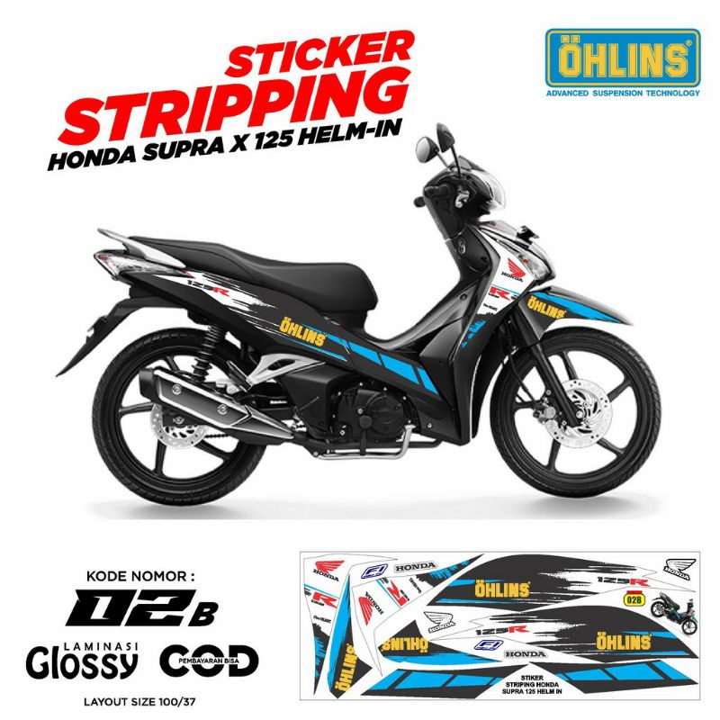 สติ๊กเกอร์ supra-x helm-in 125 vatiasi striping suprax helm in fi 125 ...