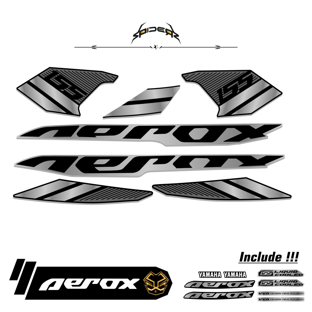 2s STOCK DECALS AEROX 155 / AEROX STRIPING / AEROX STICKER / AEROX ...