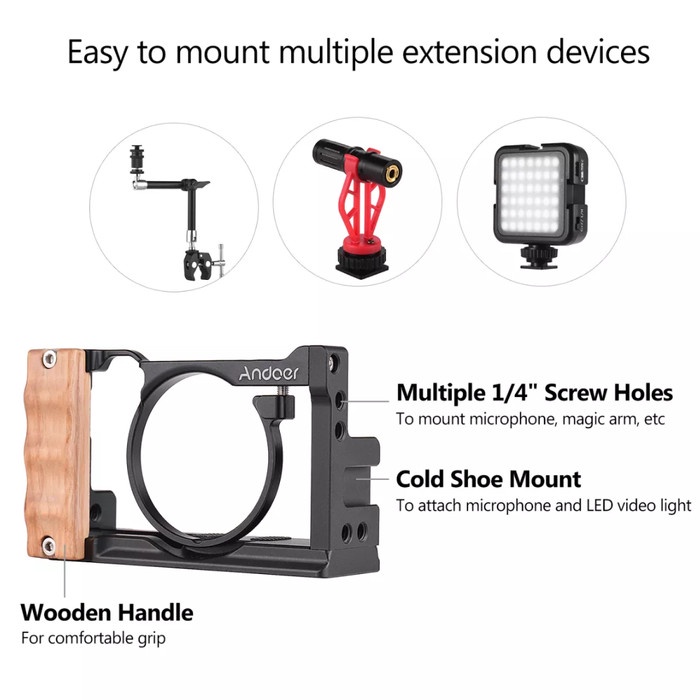 Hot ANDOER RIG CAGE SMALLRIG แผ่นจับกล้อง รูปตัว L SONY RX100 VI VII ...