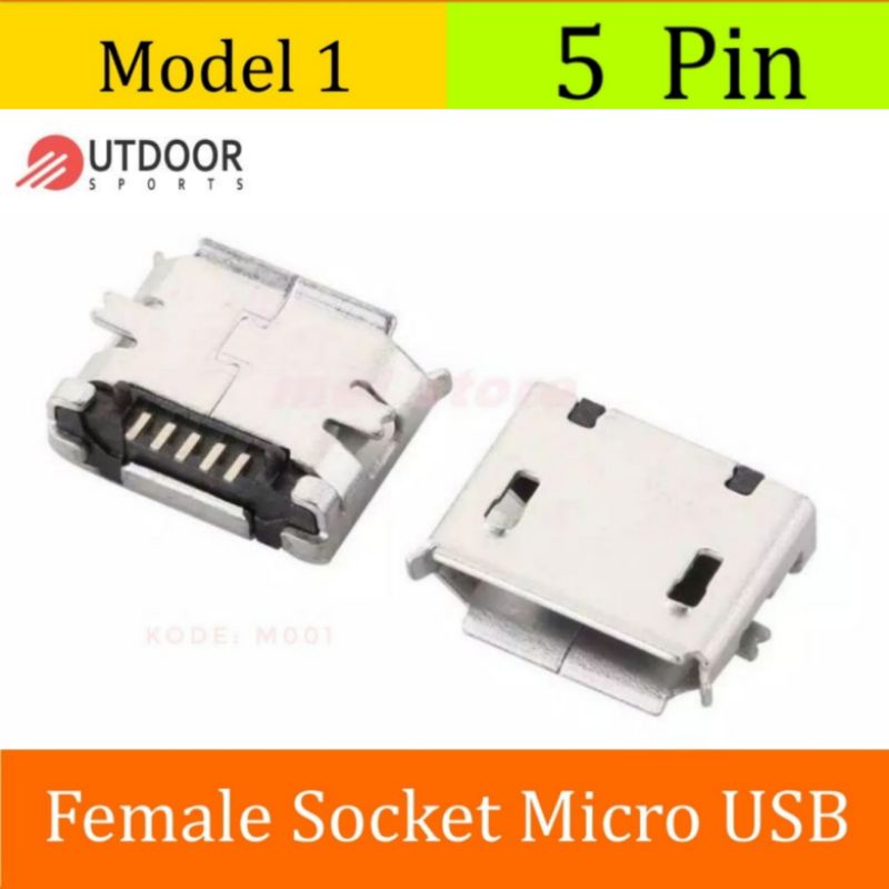 M001 Connector Charger Socket Micro USB 5 Pin B ประเภทหญิง SMT PCB ...