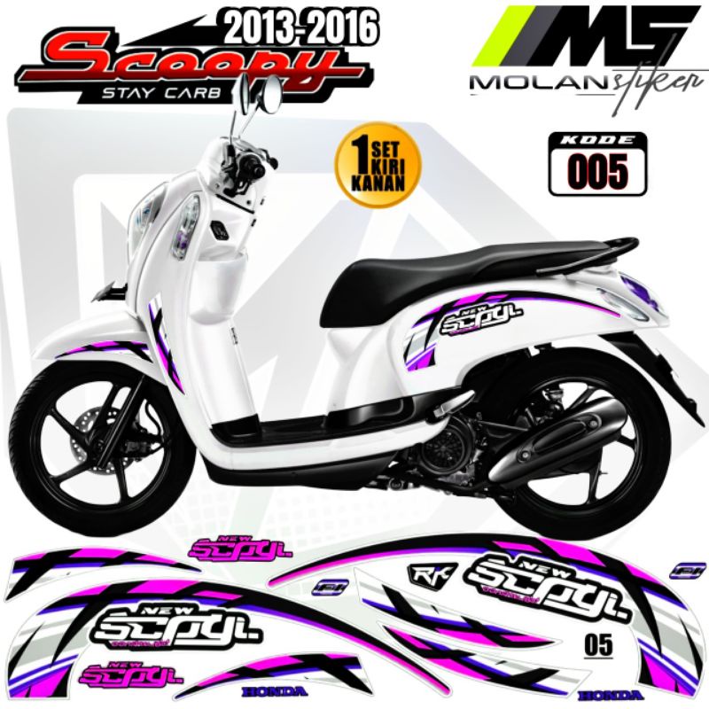 Decal สติกเกอร์ Striping Variation Scoopy Fi 2013-2016 Honda Scoopy Gen ...