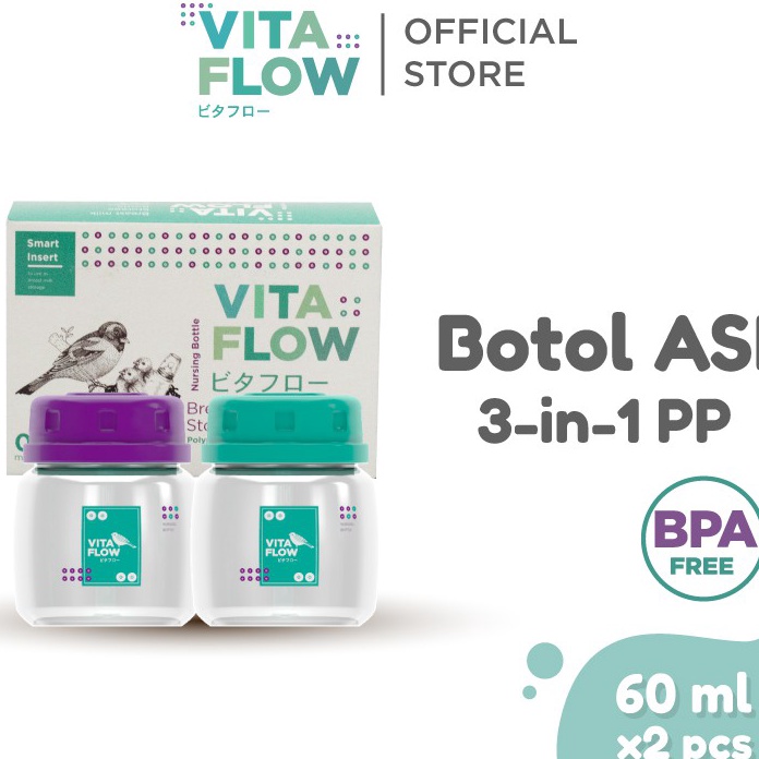 Vitaflow ขวดนมแม่ 3in1 PP 60 มล. 1 แพ็ก 2 ชิ้น | Shopee Thailand