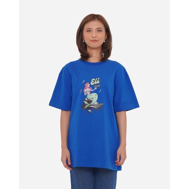 เสื้อยืดโอเวอร์ไซส์ Erigo | Jkt48 Eli Blue | Shopee Thailand