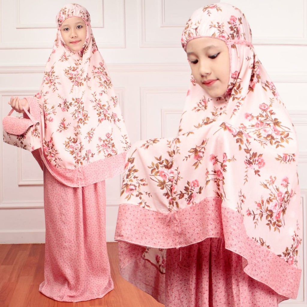 Mukena Girls 2024 Eid 2 3 4 5 6 ปี Mknh Mukkwns Mukena เด็กมาตรฐาน ...