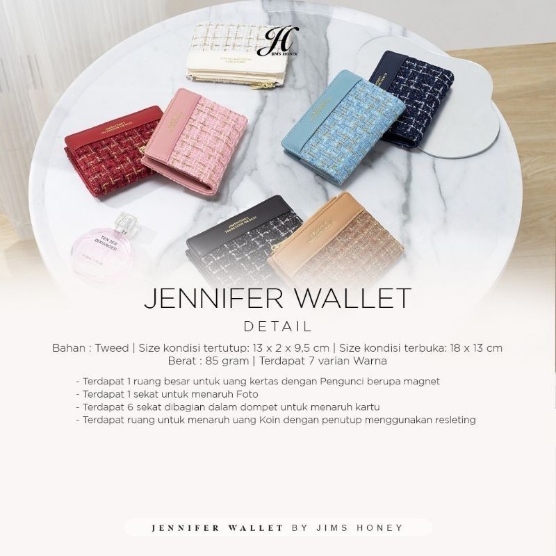กระเป๋าสตางค์ผู้หญิงแบบพับได้ JIMS HONEY - การ์ด - เหรียญ - เล็ก - JENNIFER WALLET | Shopee Thailand
