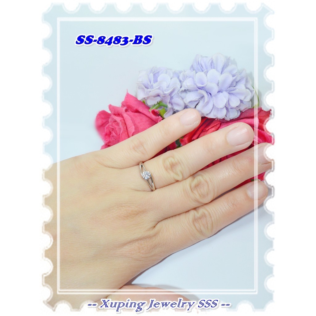 แหวนชุบทอง 18k SS-483-BS สีเงิน ยี่ห้อ Xuping ดั้งเดิม | Shopee Thailand