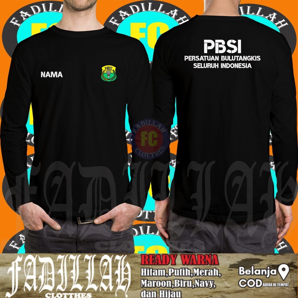 ฟรี PBSI สมาคมแบดมินตันแบดมินตันแบดมินตันเสื้อยืด DB ชื่อแขนยาว DB ...