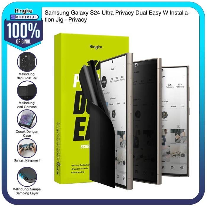 Ringke Galaxy S24 Ultra Privacy Dual Easy Screen Protector ชุดติดตั้ง ...
