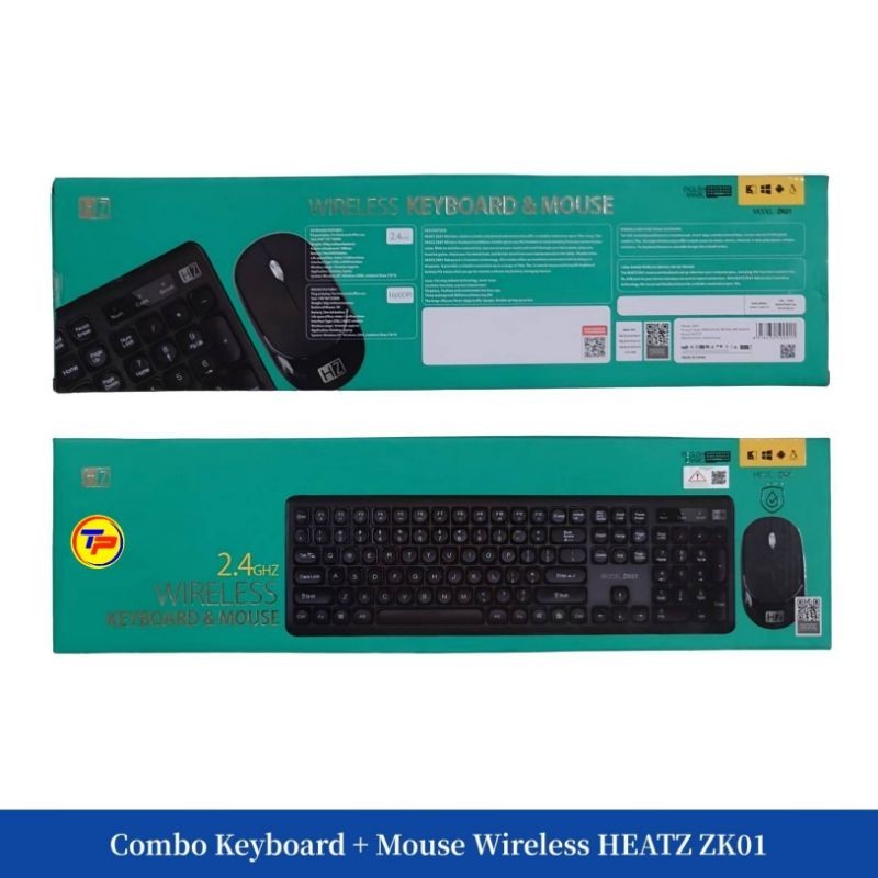 คีย์บอร์ดคอมโบ พร้อมเมาส์ไร้สาย HEATZ ZK01 คุณภาพสูง | Shopee Thailand