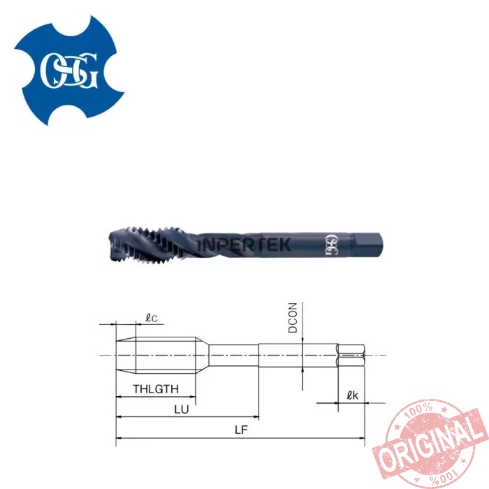 Mesin Tap Machine M8 X 1.25 EX-H-SFT OSG Taps Machine M8X1.25 เกลียว ...