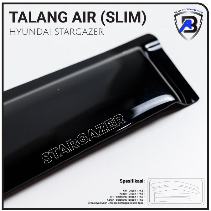 Hitam Hyundai Stargazer ประตูรถ Gutter Slim Model อะคริลิคสีดํา ...