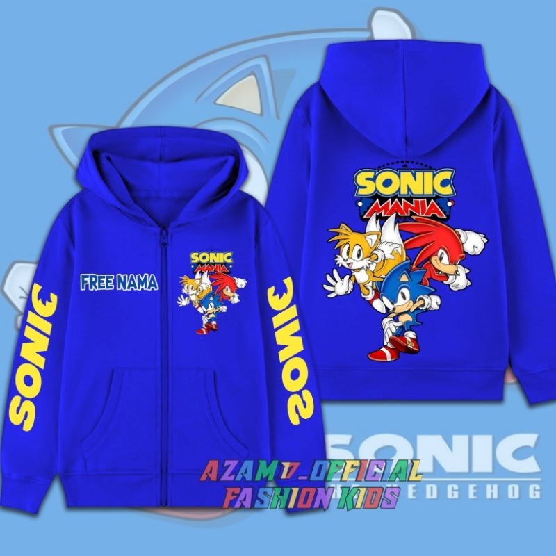 Sonic THE HEDGEHOG CHILDRENS HOODIE JACKET ฟรีชื่อ / ทีม SONIC ...