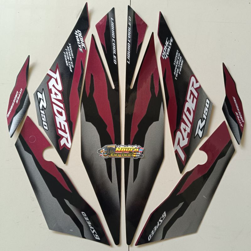 Merah HITAM Striping Suzuki Satria fu f Raider 150 led 2023 2024 สีดํา ...