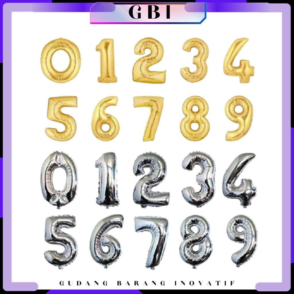 Gbi Gold Silver ฟอยล์บอลลูน 40 ซม.วันเกิดบอลลูนจํานวนจํานวนจํานวนจํานวน ...