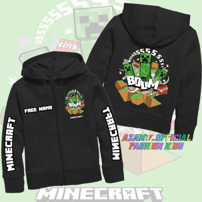 ใหม่ล่าสุด MINECRAFT CHILDREN& 39;S ZIPPER HOODIE JACKET BOOM CREEPERS ...