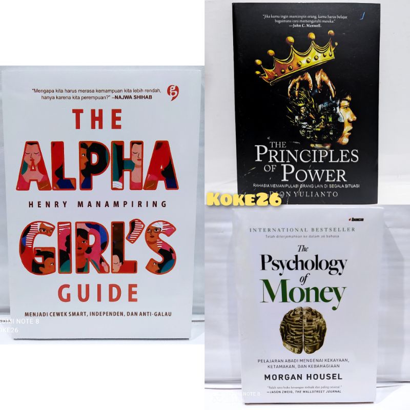 หนังสือจิตวิทยาเงิน + The Principles Of Power + The Alpha Girl's Guide ...