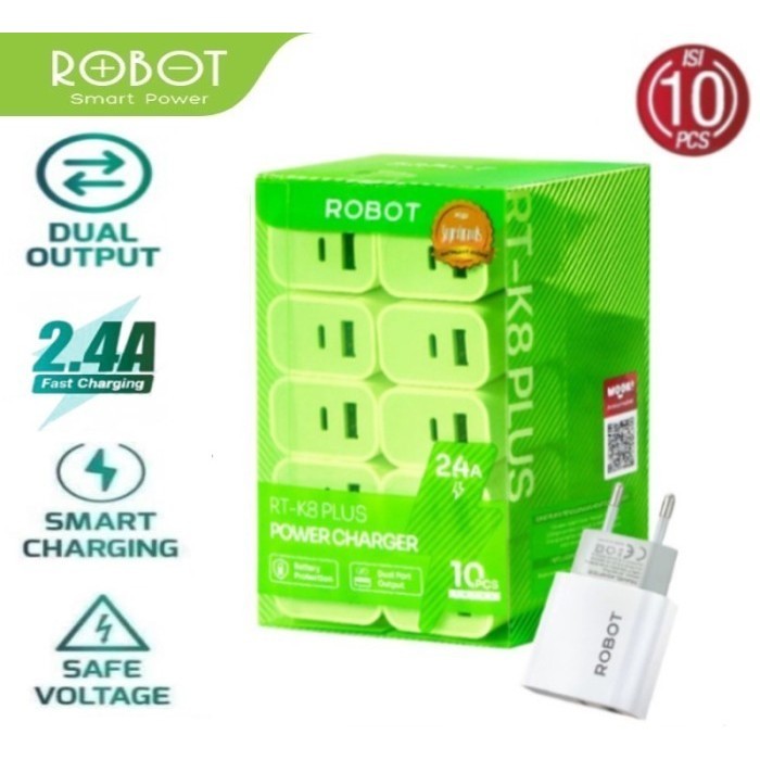 Rtk8+ ที่ชาร์จหุ่นยนต์ RT-K8 PLUS 2.4A พอร์ตคู่ USB-A USB-C ของแท้ 10 ...