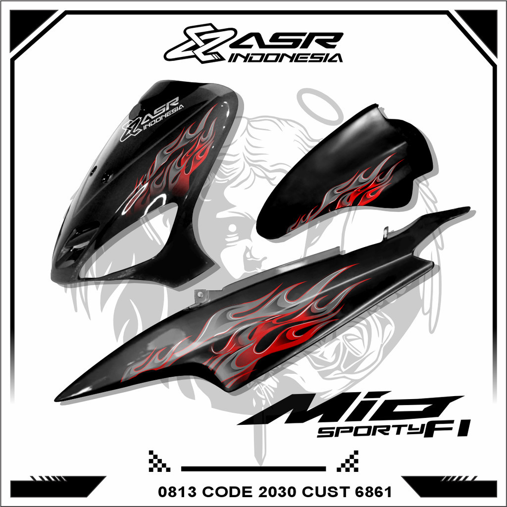 Mio sporty 5tl old Striping with arai motif โปร่งใส, สติ๊กเกอร์yamaha ...