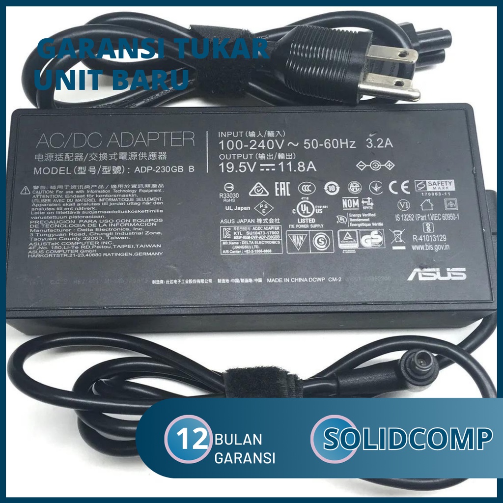 Asus ROG 19.5V 11.8A 230W 6.0*3.7 มม.GM501GS GX501V อะแดปเตอร์ชาร์จ ...