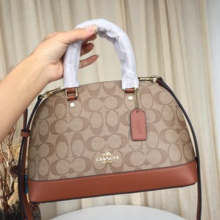 กระเป๋า Coach Mini Sierra Signature สีกากี ของแท้ 27583 | Shopee Thailand
