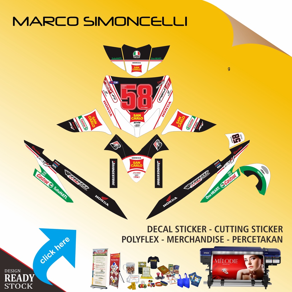สติ๊กเกอร์ดีคอล HONDA VARIO OLD MARCO SIMOCHELLI | Shopee Thailand