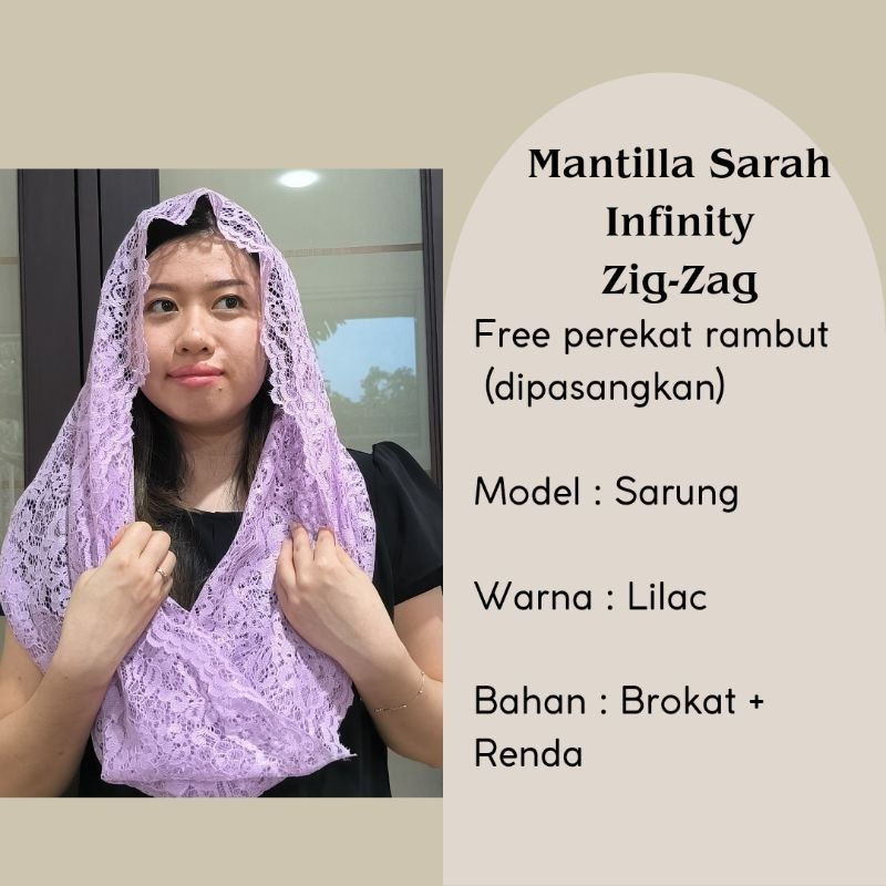 ผ้าคลุมไหล่ ลาย Mantilla Mantila Sarah Infinity Zig-Zag | Shopee Thailand