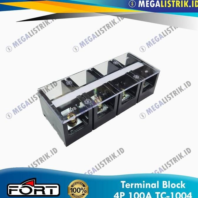 Fort Terminal Block 4P 100A TC-1004 / 4 Pole 100 Ampere Glass Block ...