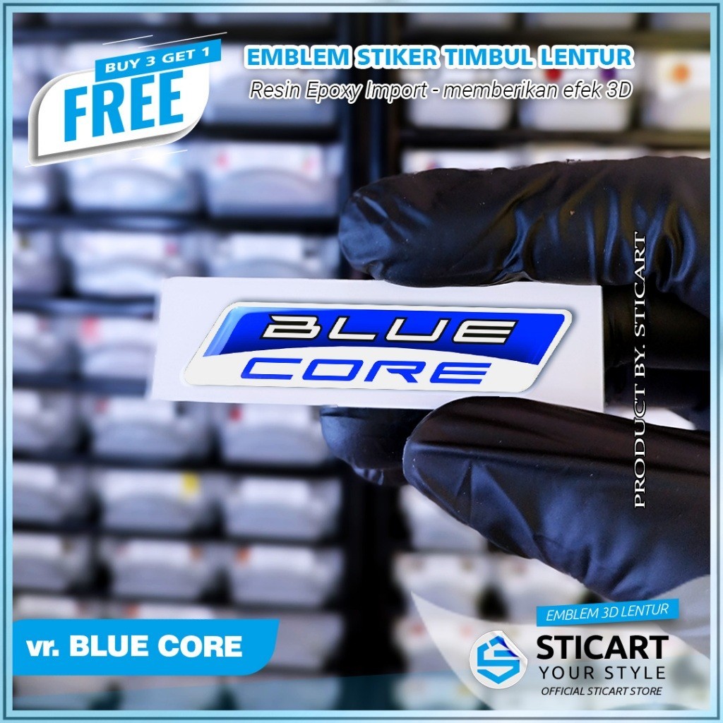 Blue CORE EMBLEM ORI RISING สติ๊กเกอร์มอเตอร์ไซค์ BLUE CORE 3D FLEXIBLE ...