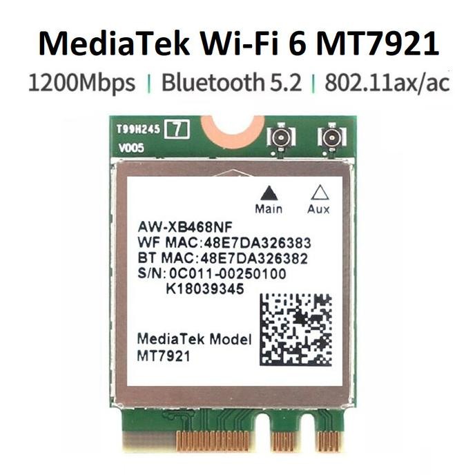 - Mediatek WiFi 6 MT7921 การ์ดเครือข่ายไร้สาย Bluetooth 5 M.2 NGFF AX ...