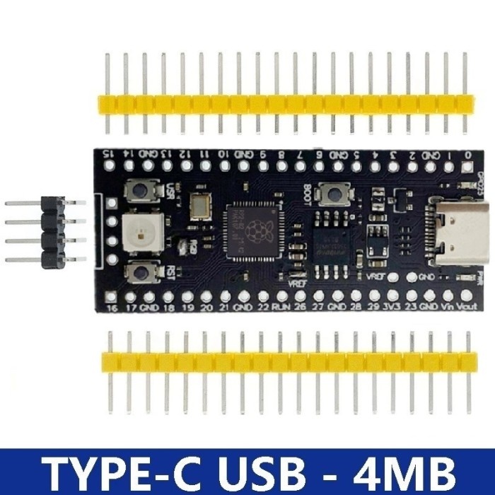 บอร์ดไมโครคอนโทรลเลอร์ RASPBERRY PI RP2040 USB-C TYPE-C - แฟลช 4MB ...