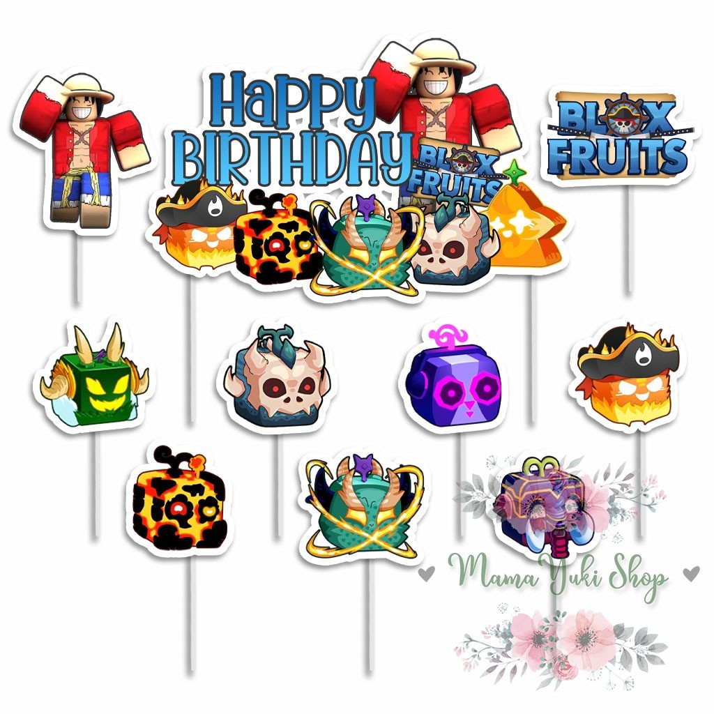 เค้ก Topper ตกแต่งเค้กวันเกิดสําหรับเด็กพร้อม BLOX FRUITS motif ...