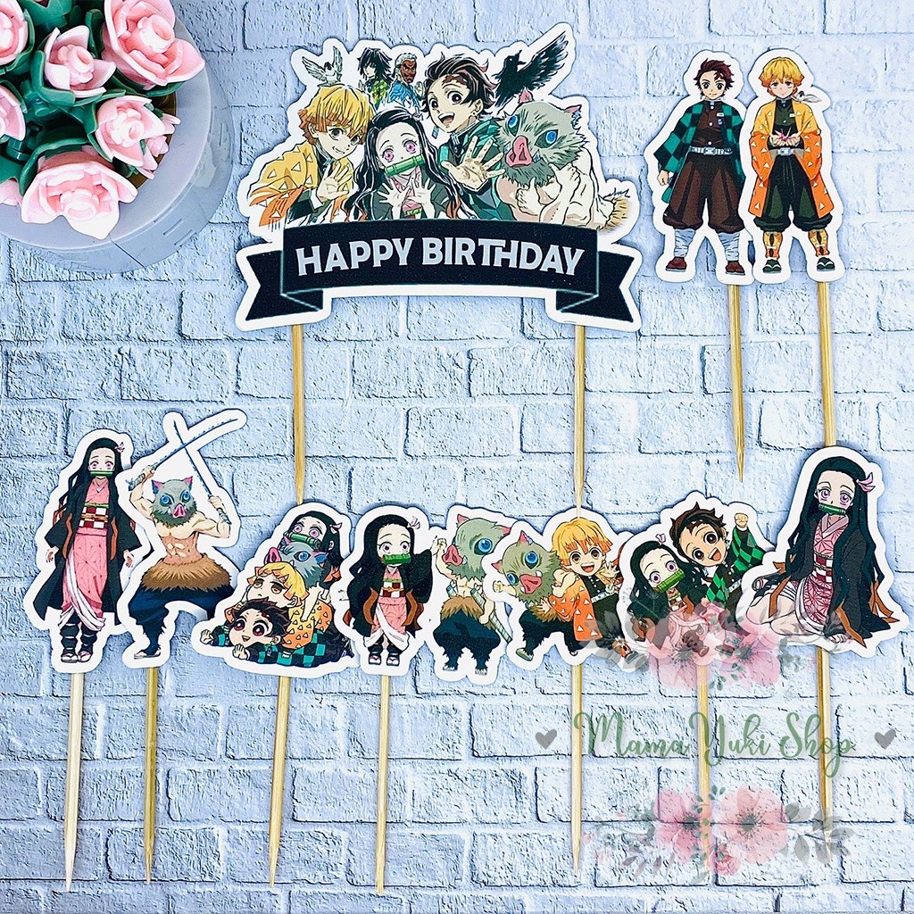 เค้ก Topper เค้กวันเกิดเด็กตกแต่ง DEMON SLAYER NEZUKO 1 ANIME motif ...